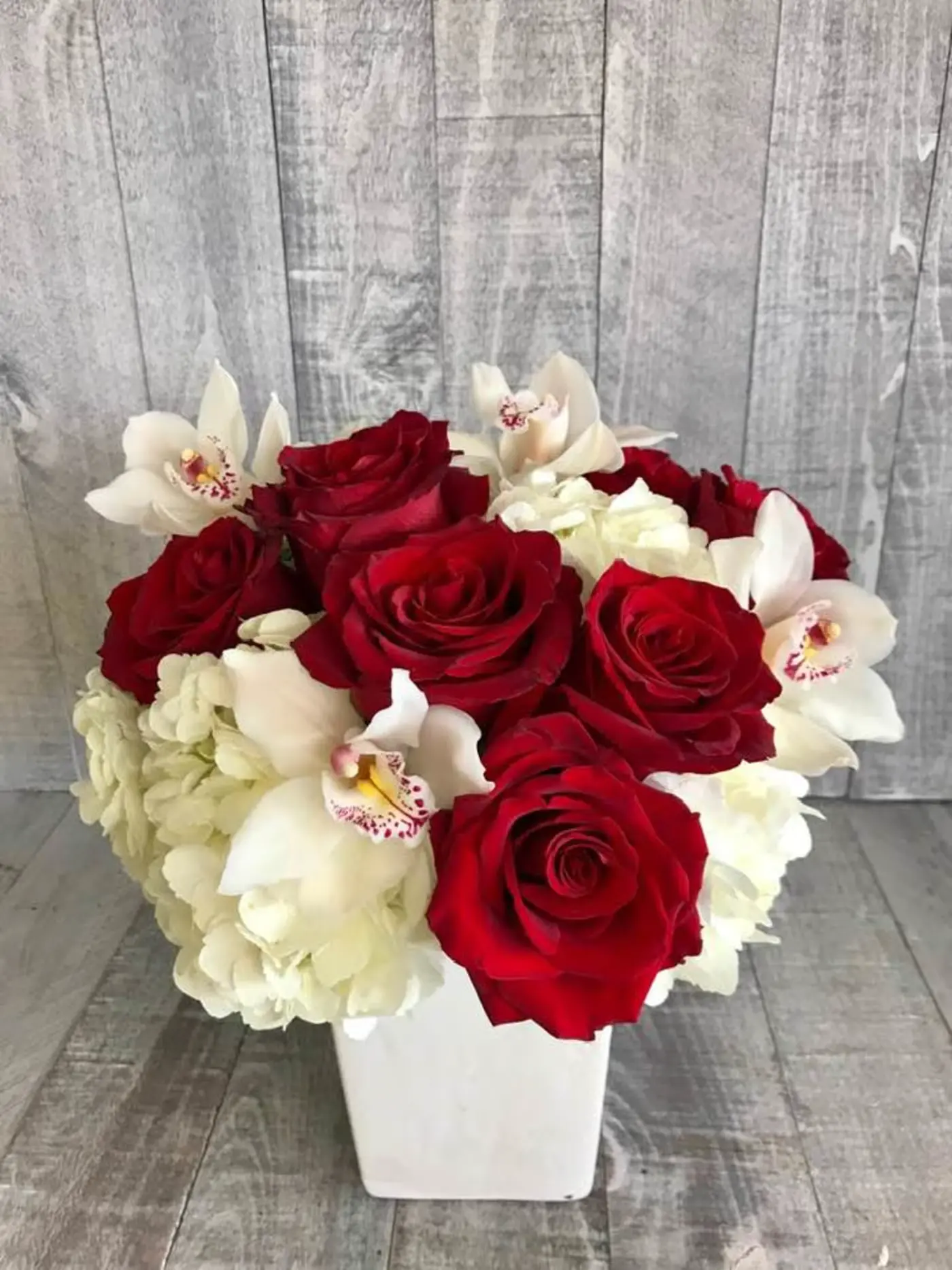 Red Roses and Orchids
